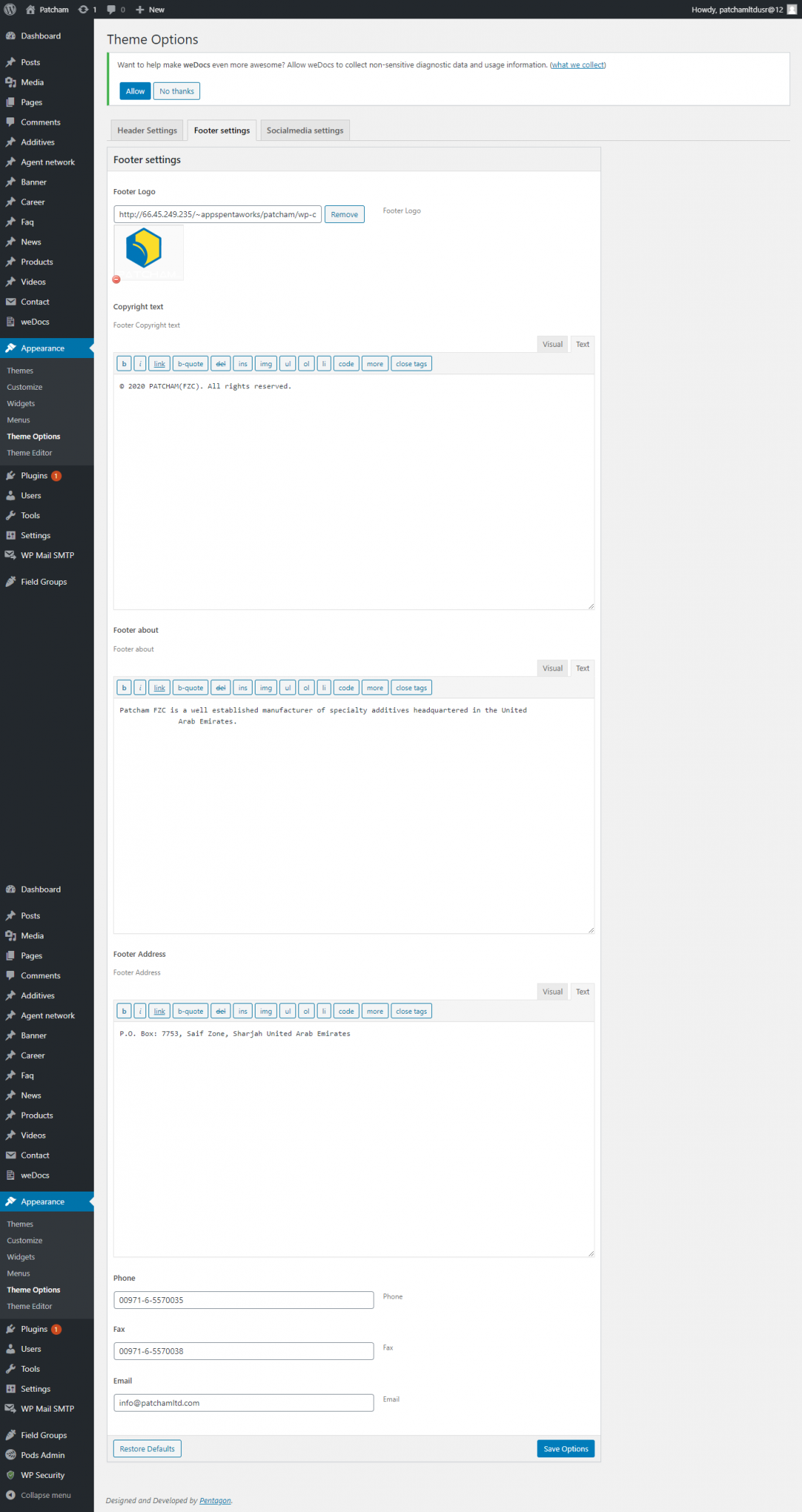 Theme options | Patcham